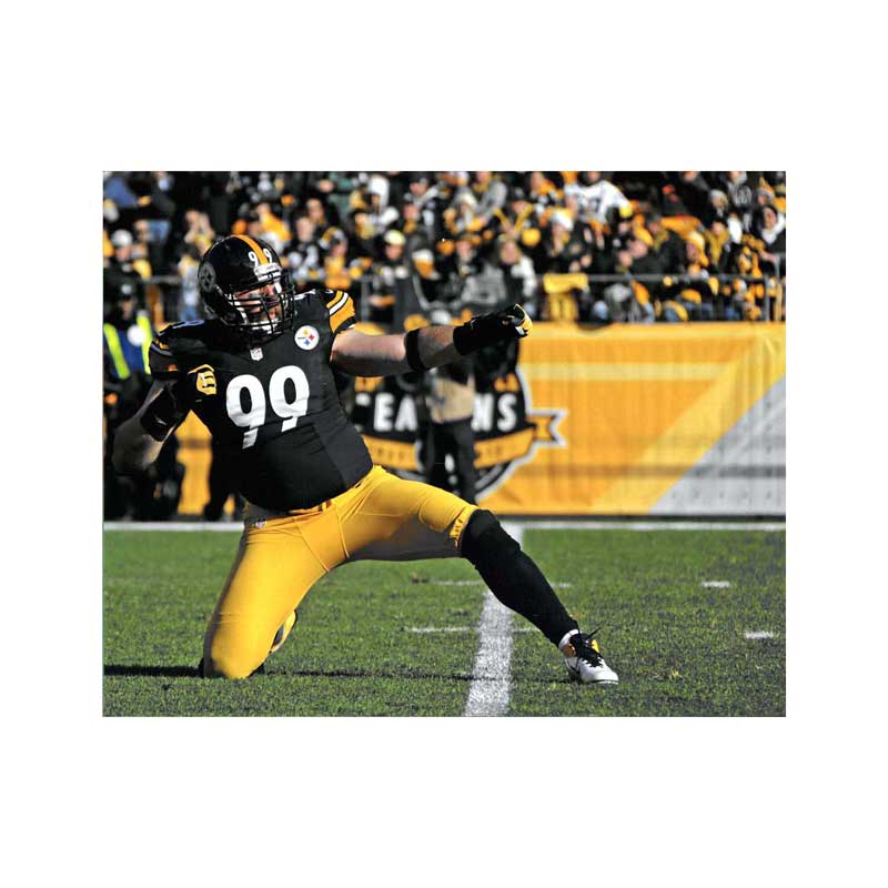 Brett Keisel Bow & Arrow Unsigned 11x14 Photo (Knee Planted) — TSEShop