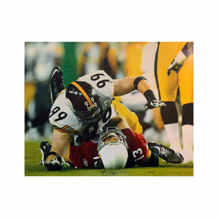 Brett Keisel Sacking Warner Unsigned Color 8x10 Photo — TSEShop