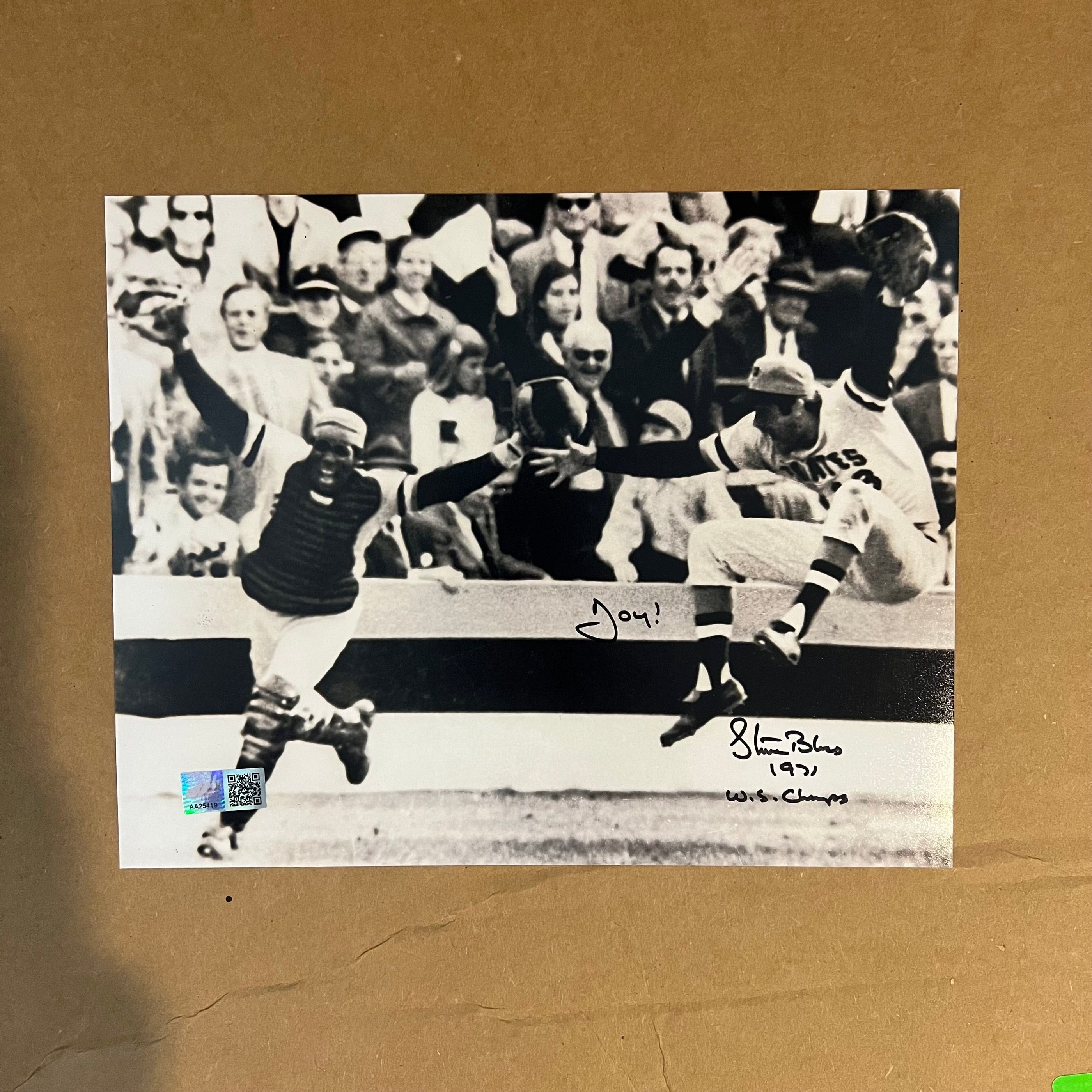Steve Blass Celebrating 8x10 Photo - Signed and Inscribed '1971 WS Cha ...