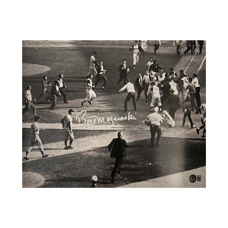 Bill Mazeroski Signed Mobbed at Home Plate Far View 16x20 Photo — TSEShop