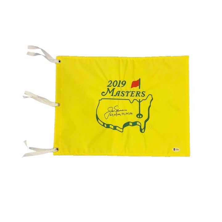 Jack Nicklaus Signed 2019 Masters Pin Flag With Years Won (63, 65, 66 ...