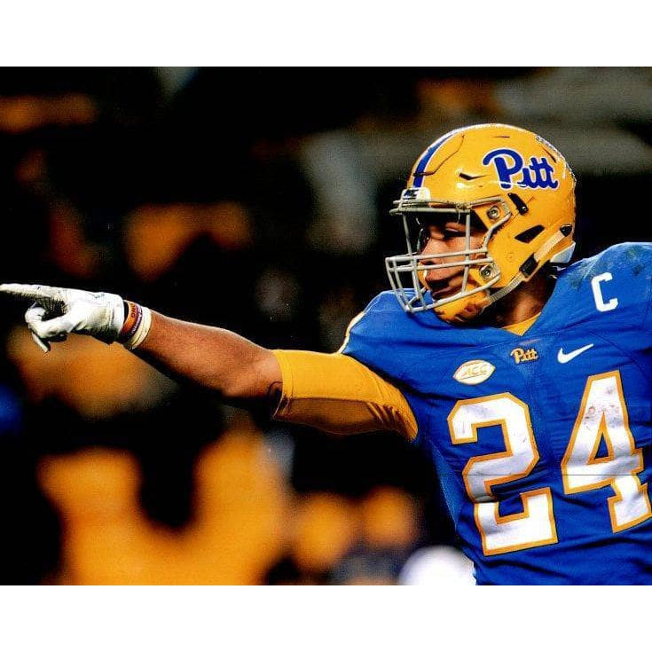 James Conner Pointing In Pitt Royal Horizontal Unsigned 8X10 Photo ...