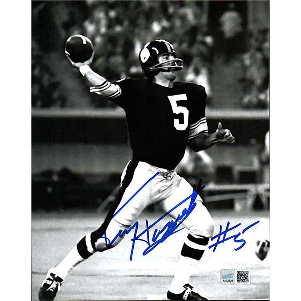 Terry Hanratty Signed About to Throw B&W 8x10 Photo — TSEShop