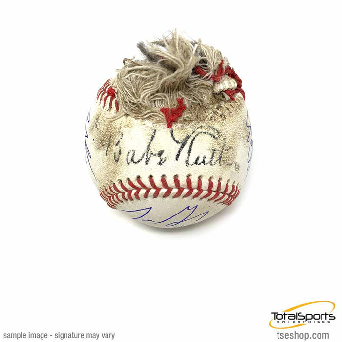 The Sandlot Cast Signed Replica Babe Ruth Chewed Baseball — TSEShop